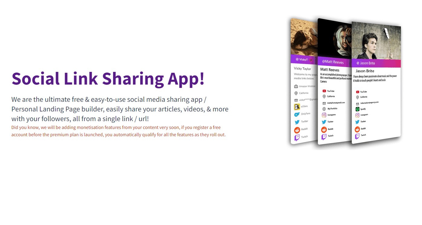 The Ultimate Social Link Sharing App & Personal Landing Page